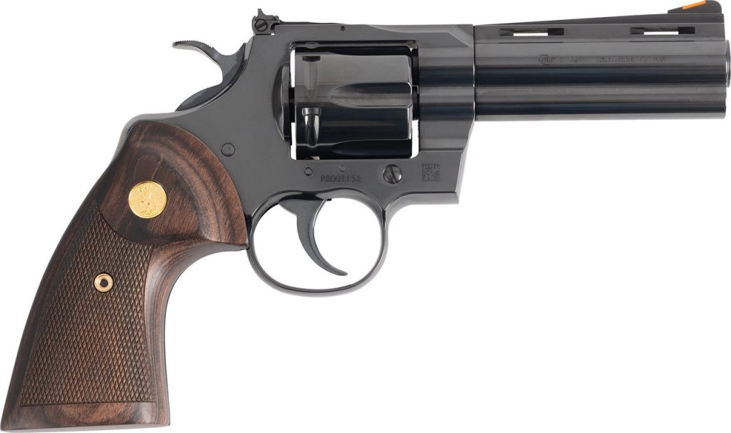 Colt Python 357 Magnum, 4.25" Barrel, Blued, Wood Grips, 6rd Colt ...